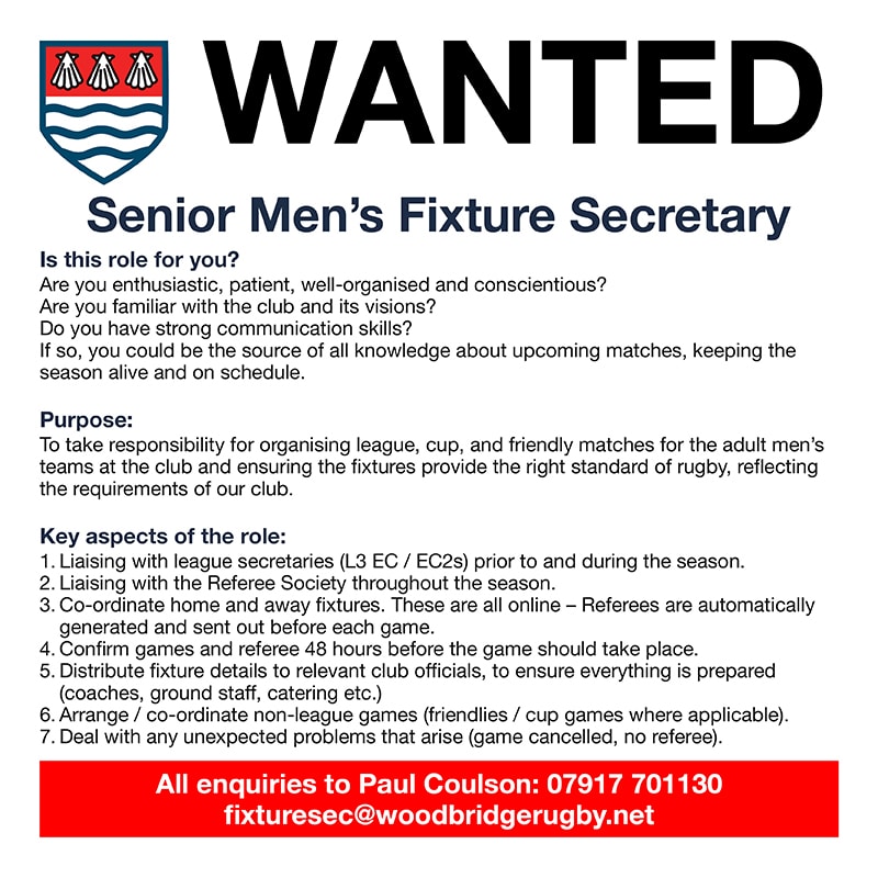 Social Media Co-ordinator Wanted - Woodbridge Rugby ClubWoodbridge ...